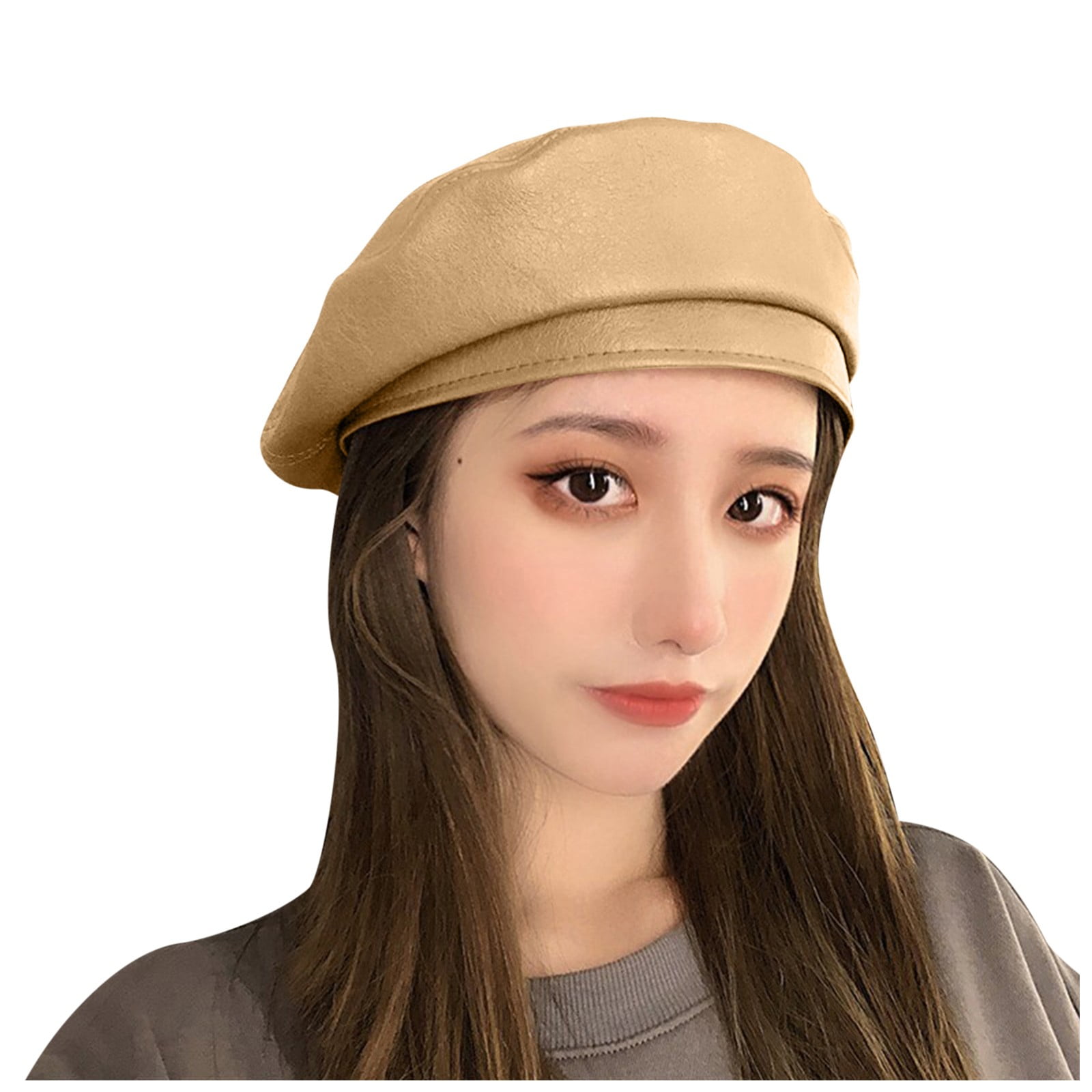 iOPQO Berets Women Beret Hat Leather Beret French Beret Artist Beret ...