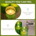 Green Glass Flameless Pillar Candles with Remote, Flickering Christmas ...