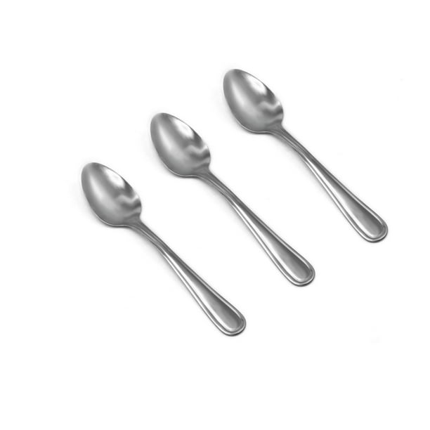 Mainstays Fleetline 3 Piece Stainless Steel Teaspoon Set, Silver ...