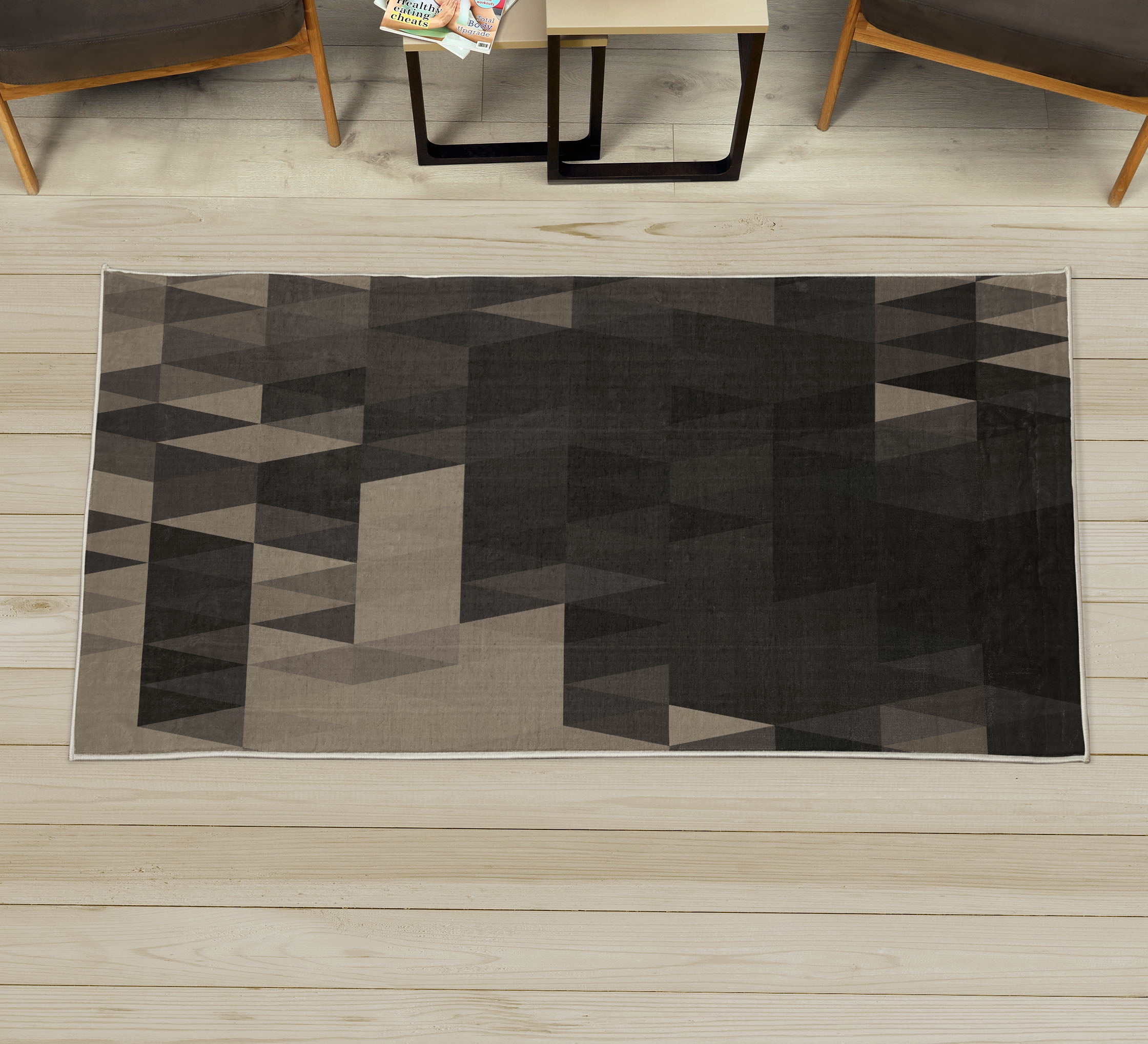 Geometric Decorative Rug, Triangle Mosaic Shapes Patterns with Abstract ...