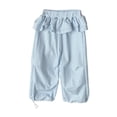 Avtoify Ruffle High Waist Drawstring Cargo Trouser Summer Girls Casual ...