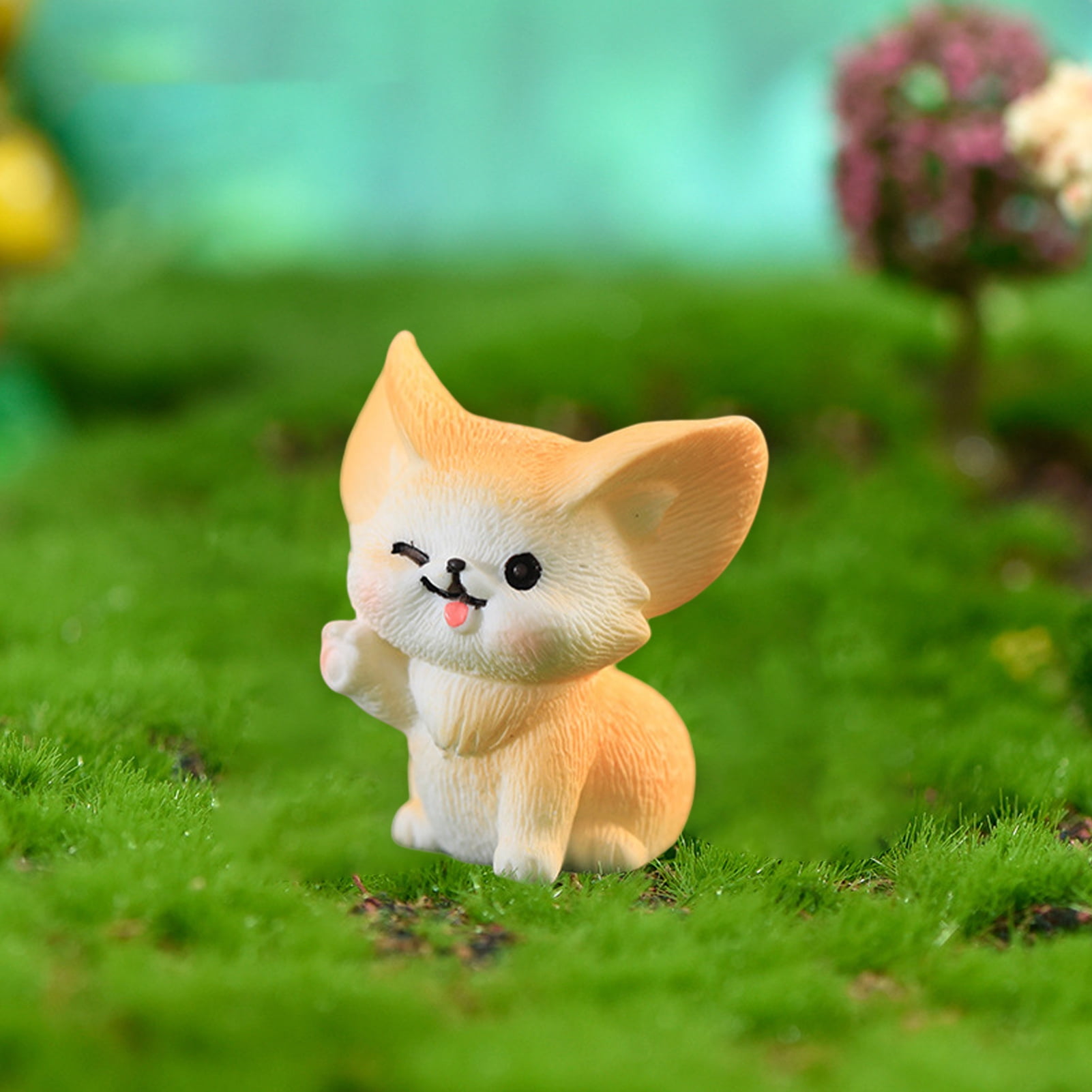 Yesbay 2Pcs Fennec Fox Ornament Adorable Handicraft Decorative Resin ...