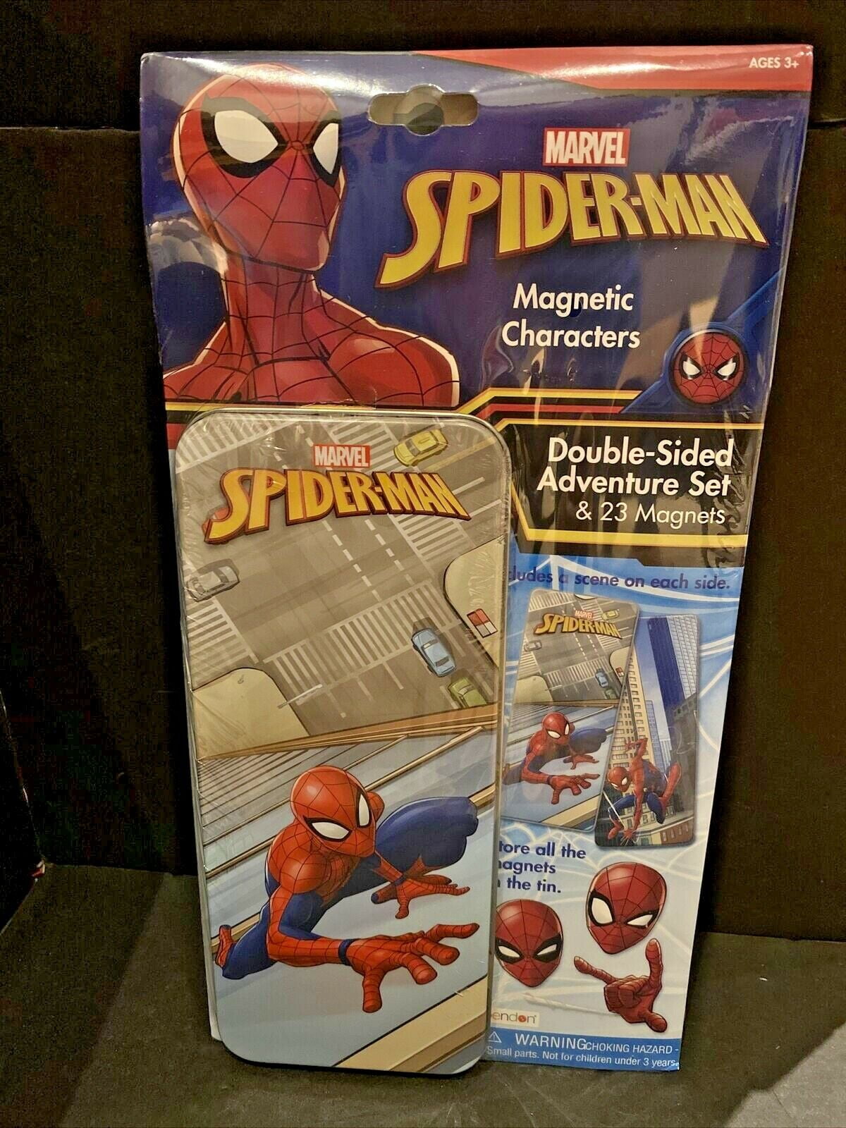 Spider-Man Magnetic Characters Double Sided Adventure Set & 23 Magnets ...