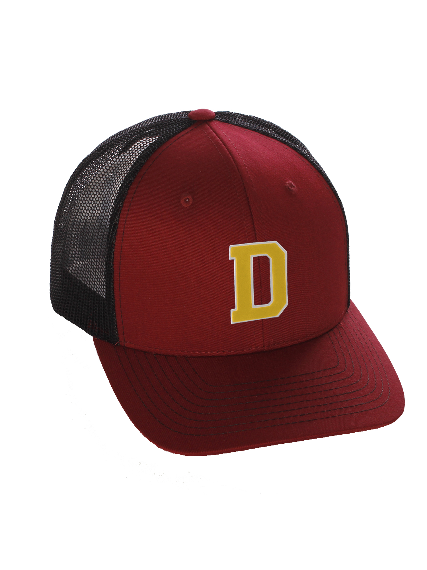 Structured Trucker Mesh Hat Custom Colors Letter D Initial Baseball Mid ...