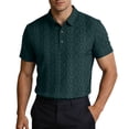 Ceisia Men's Cable Knit Textured Short Sleeve Polo Shirt Green S Gift ...