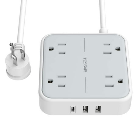 Power Bar with USB C Fast Charger PD 20W, 5 Feet Extension Cord Indoor ...