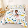 Aikeke Colorful Dino Queen Comforter Set 3 Pieces, Floral Animal ...