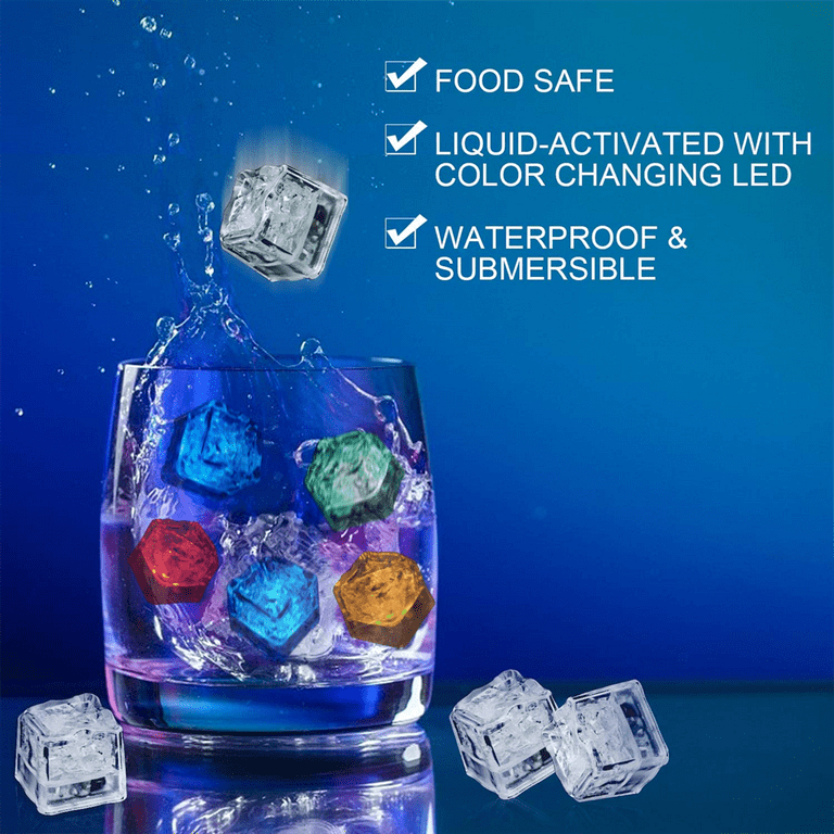 (12 Pack) Light-Up LED Ice Cubes With Changing Lights And, 43% OFF