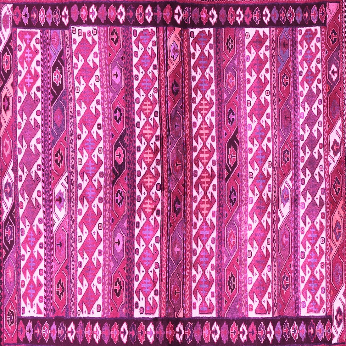 Ahgly Company Indoor Square Southwestern Pink Country Area Rugs, 6 ...