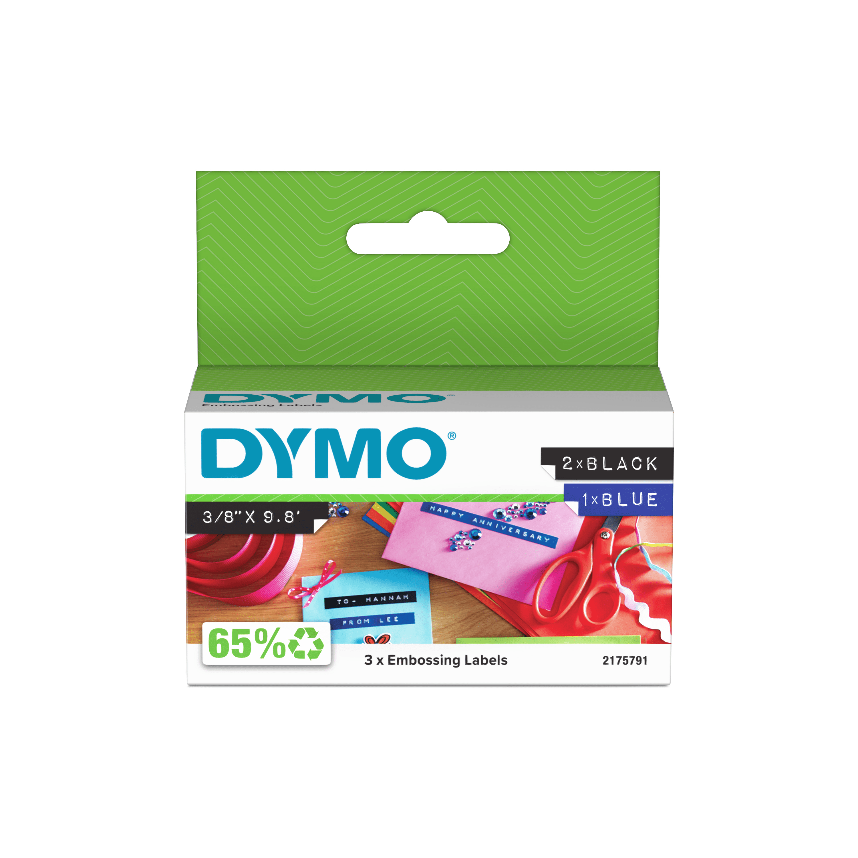 DYMO Self-Adhesive Embossing Labels, 3/8-inch x 9.8-ft Rolls, Assorted ...