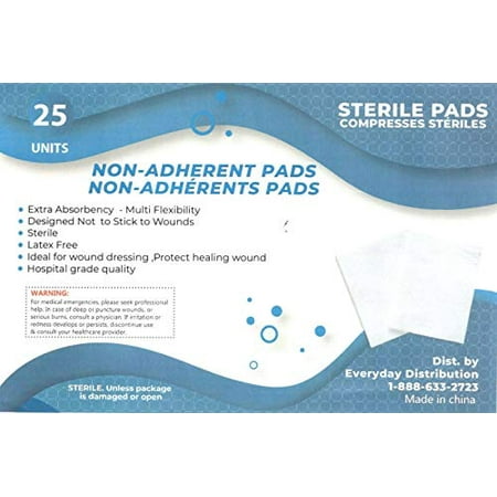 Gauze Pads Non Stick - STERILE - Gauze pads NON ADHERENT-25 pads ...