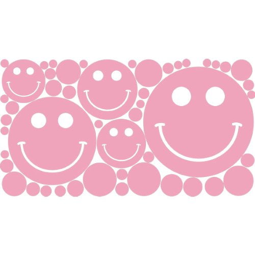 Baby Pink Smiley Face Stickers Stickers Paper & Party Supplies etna.com.pe