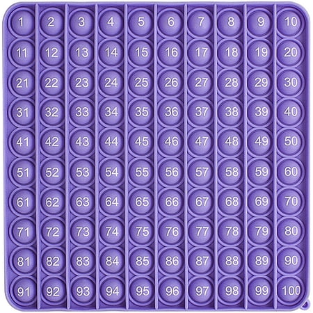 Pop it 100 Numbers Sensory Math Manipulative (Purple) Large Educational ...