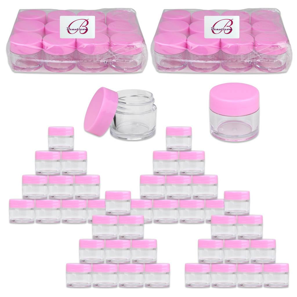 7g/7ml High Quality Acrylic Leak Proof Clear Container Jars with Pink ...