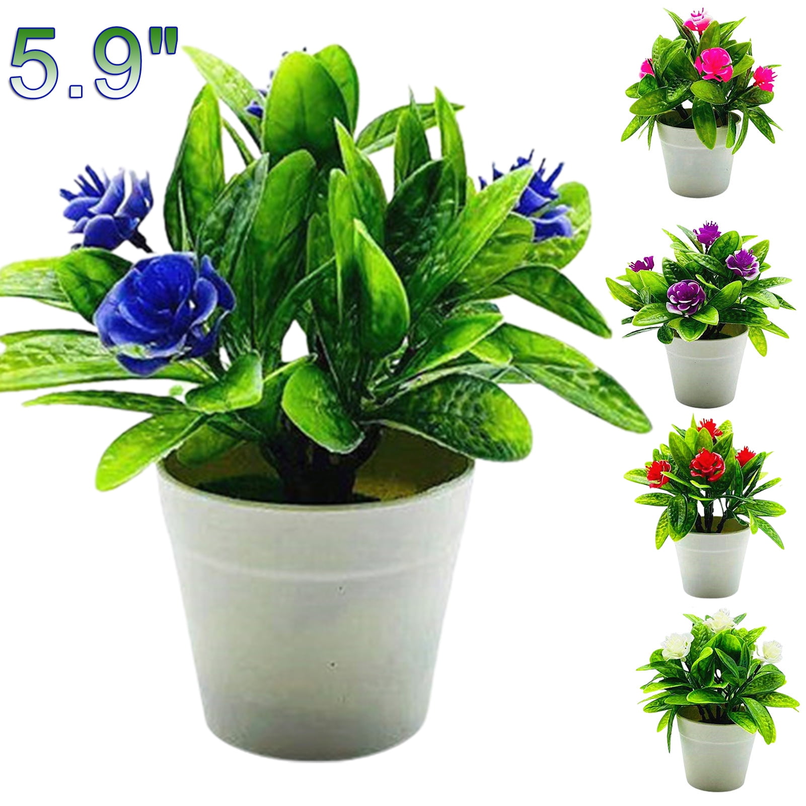 Walbest 1set(Artificial Flowers & Pot) Artificial Plant Pot Curling ...