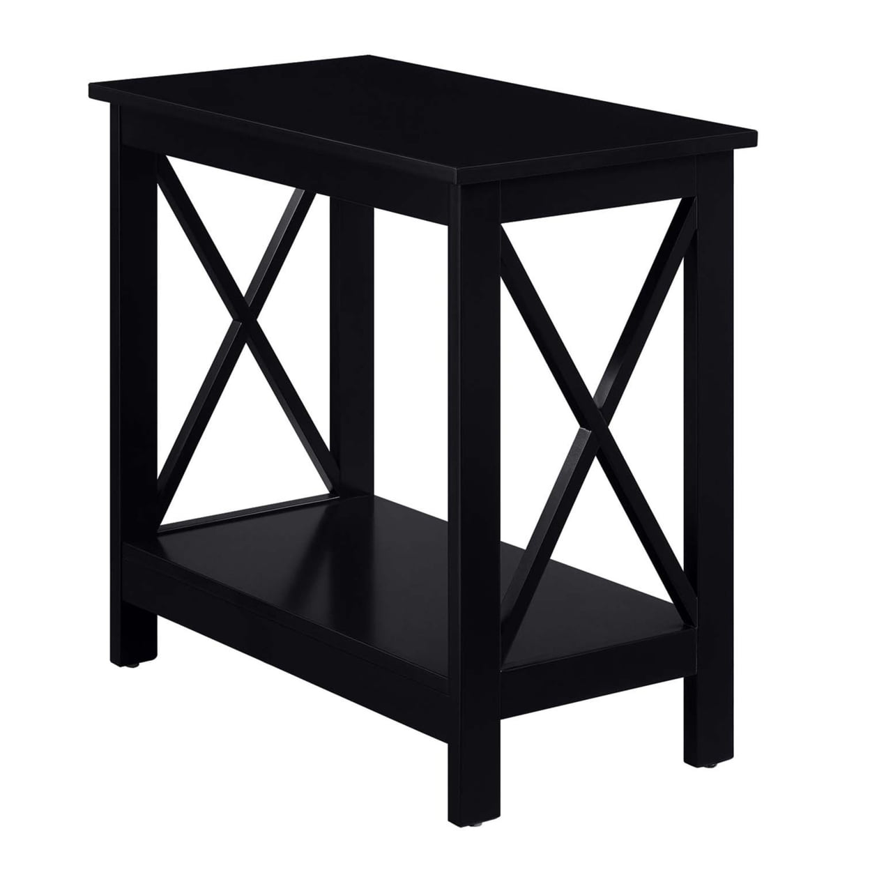 Oxford Chairside End Table with Shelf, Black - Walmart.com