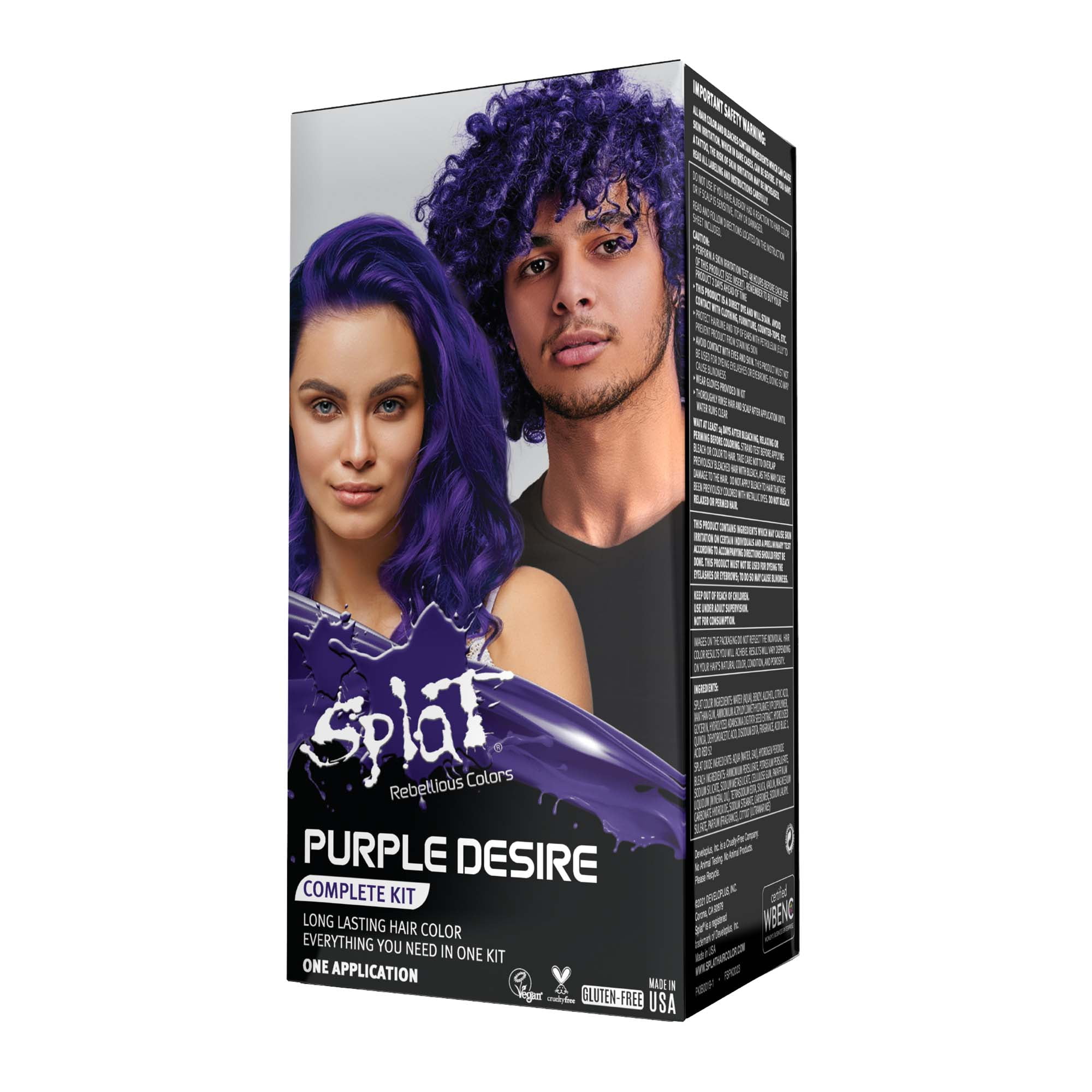 Buy Splat Purple Desire Hair Color Kit, Semi-Permanent Dye Online at ...