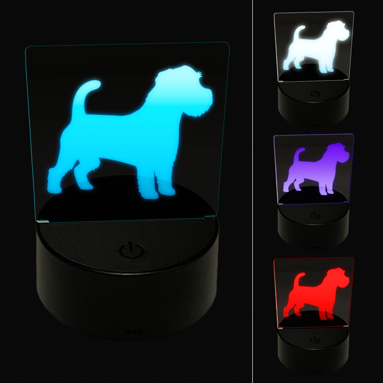 Rough Coated Jack Russell Terrier Parson Dog Solid LED Night Light Sign ...