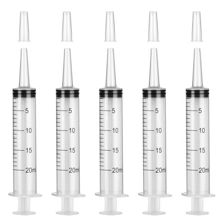 densenon 5 Pieces 20ml Plastic Dosing Syringe with Long Tip for Science ...