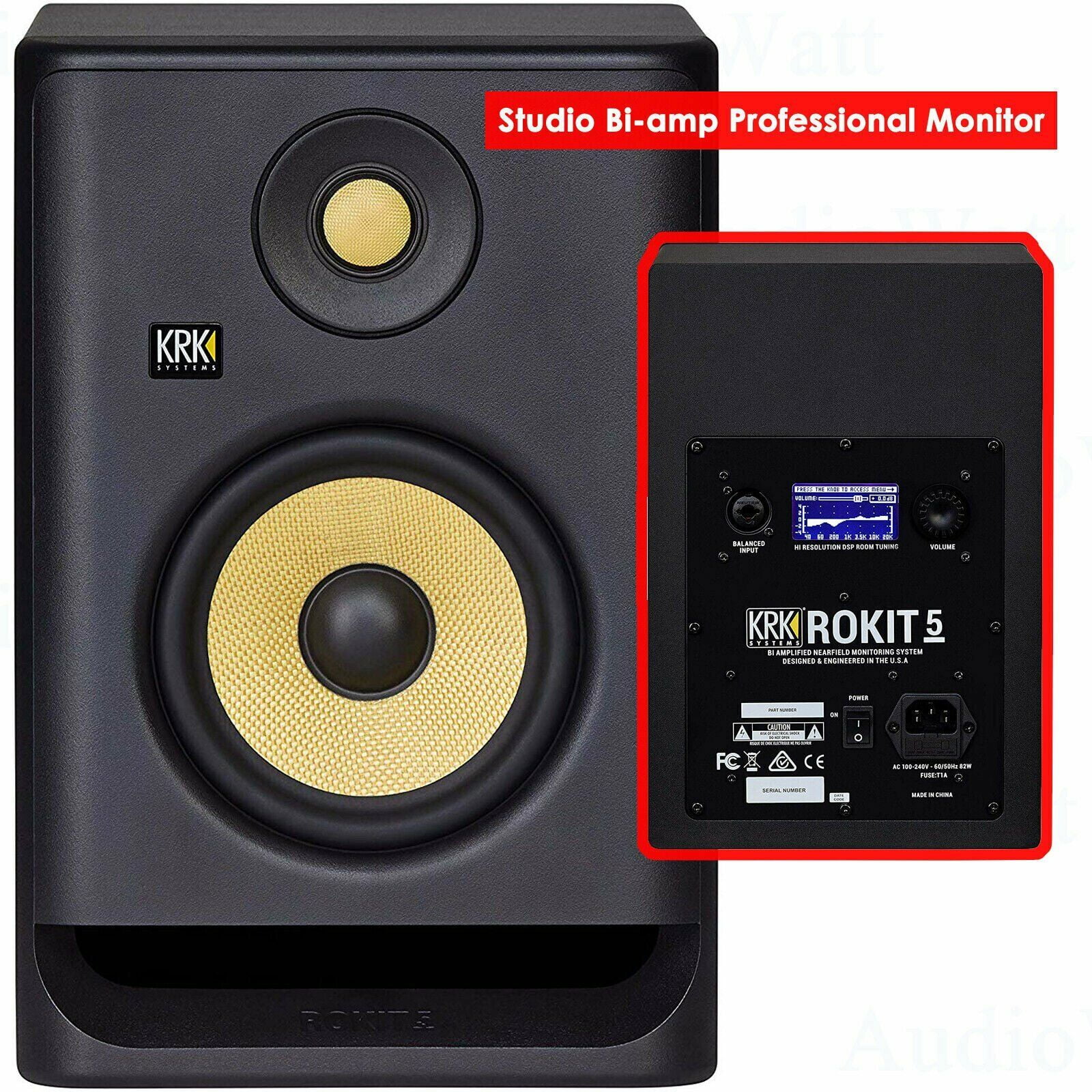 KRK RP5 ROKIT G4 5" Powered Near-Field Studio Bi-amp Professional ...
