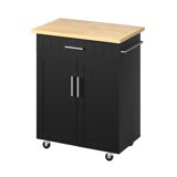 Walsunny Kitchen Island Table Stand with Storage on Wheels,Rolling ...
