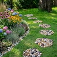 12 Inch Natural River Rock Garden Pavers, Set of 6 Round Pebble Stones ...