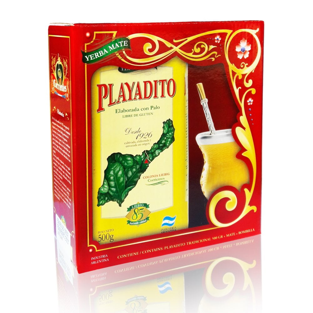 Buy Yerba Mate Playadito Starter Set with Yerba, Leather Mate Cup and ...