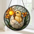 Baby Chick Spring Scene Window Suncatcher, Decorative Stained Glass ...