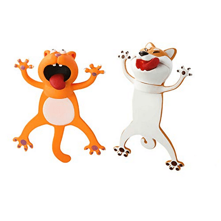 3D Animal Bookmarks, 2 Pieces Cartoon Bookmarks with Velvet Bag for ...