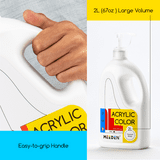 MEEDEN Heavy Body Acrylic Paint Half Gallon, Titanium White & Black ...