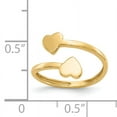 Primal Gold Solid 14 Karat Yellow Gold Double Heart Toe Ring Jewelry ...