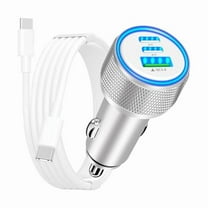 Bling USB C Car Charger, 48W PD QC Dual Port Fast Adapter with 3.2FT ...