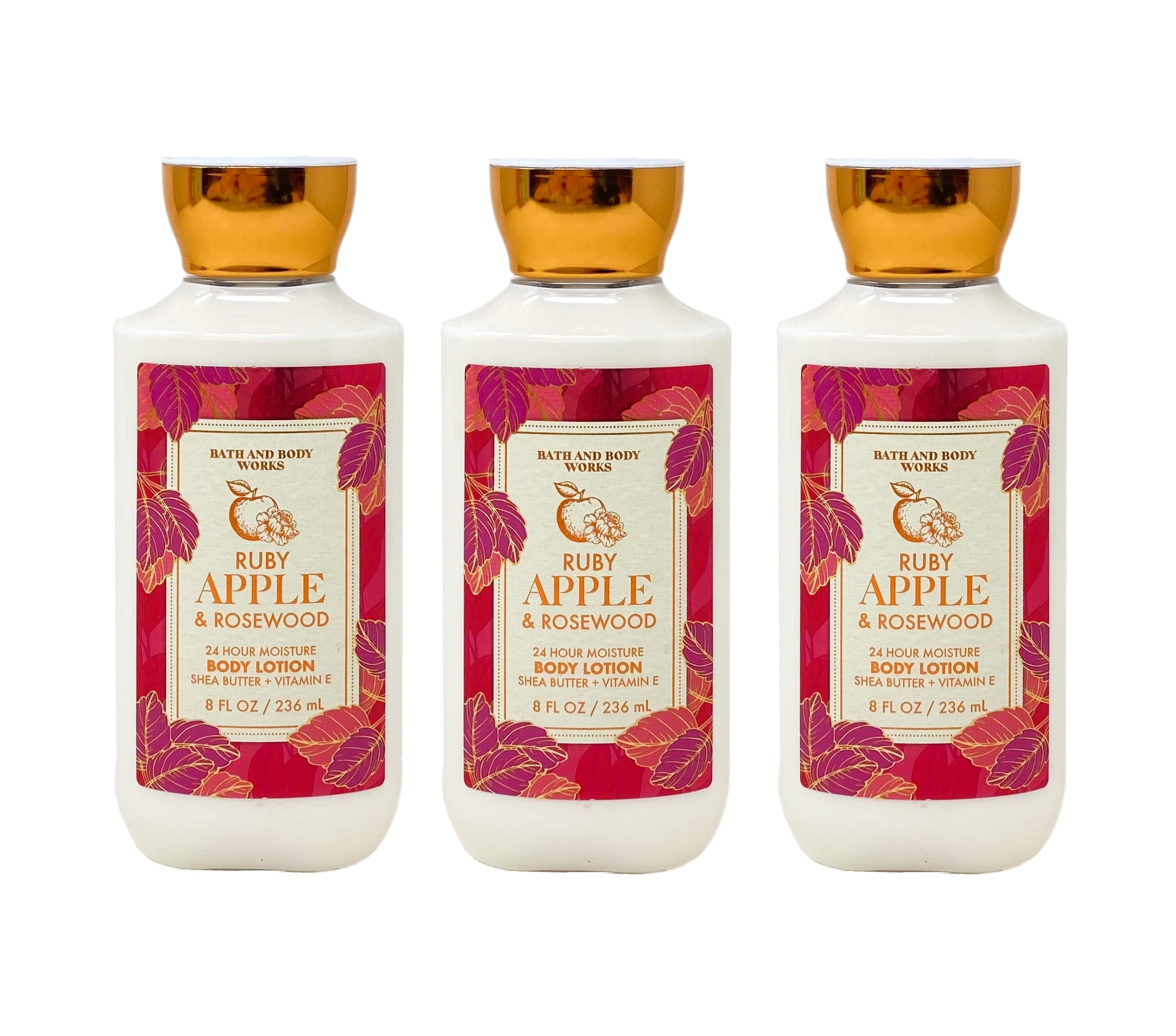 Bath and Body Works Ruby Apple & Rosewood 3 Piece 24 Hour Moisture Body ...