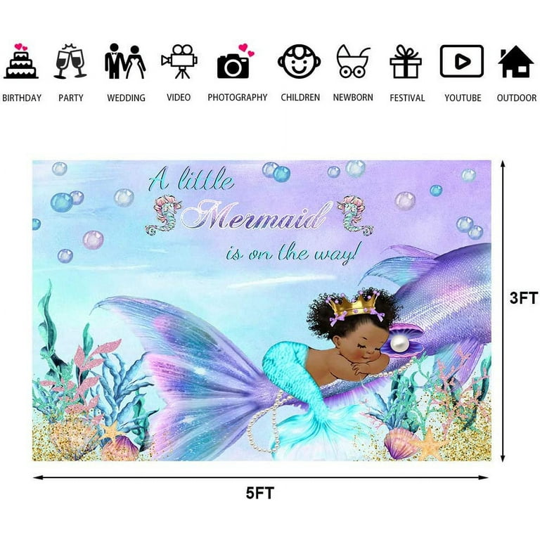 Little Mermaid Baby Shower Clip Art Mermaid Baby Shower Backdrop