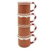 Holiday Time Gingerbread House Stackable Stoneware Mug with Metal Rack ...
