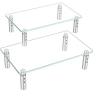 Fenge Acrylic Monitor Stand Riser, 43.1 inch Clear Dual Acrylic ...