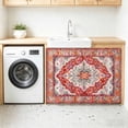 Orange Red Boho Small Cabinet Curtain 11''x13'', Vintage Flower Tribal ...