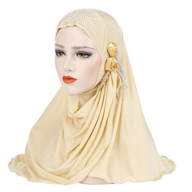 Akoada Akoada Malaysia Muslim Hijab Scarf Solid Cotton Flower Diamond