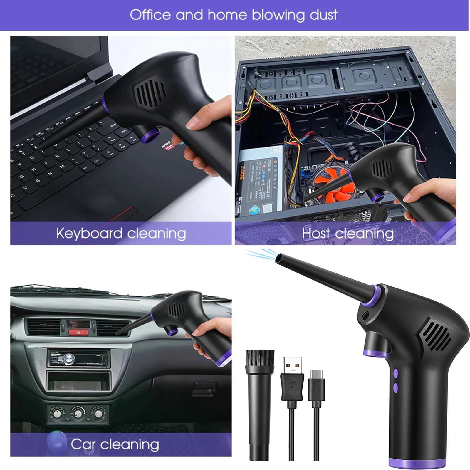 Great Value: Hand Rechargeable Hair Dryer Duster for Computer Keyboard ...