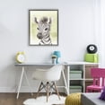 Stupell Industries Jungle Friends Baby Zebra Gray Framed Floater Canvas ...