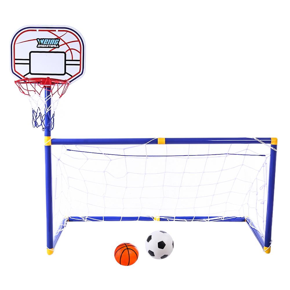 Soccer Goal Pool with Basketball Hoop Set for Kids 2 in 1 Outdoor ...