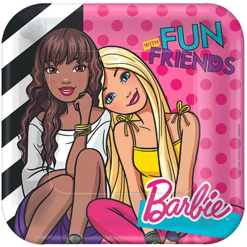 Barbie 'Barbie and Friends' Large Paper Plates (8ct) - Walmart.com