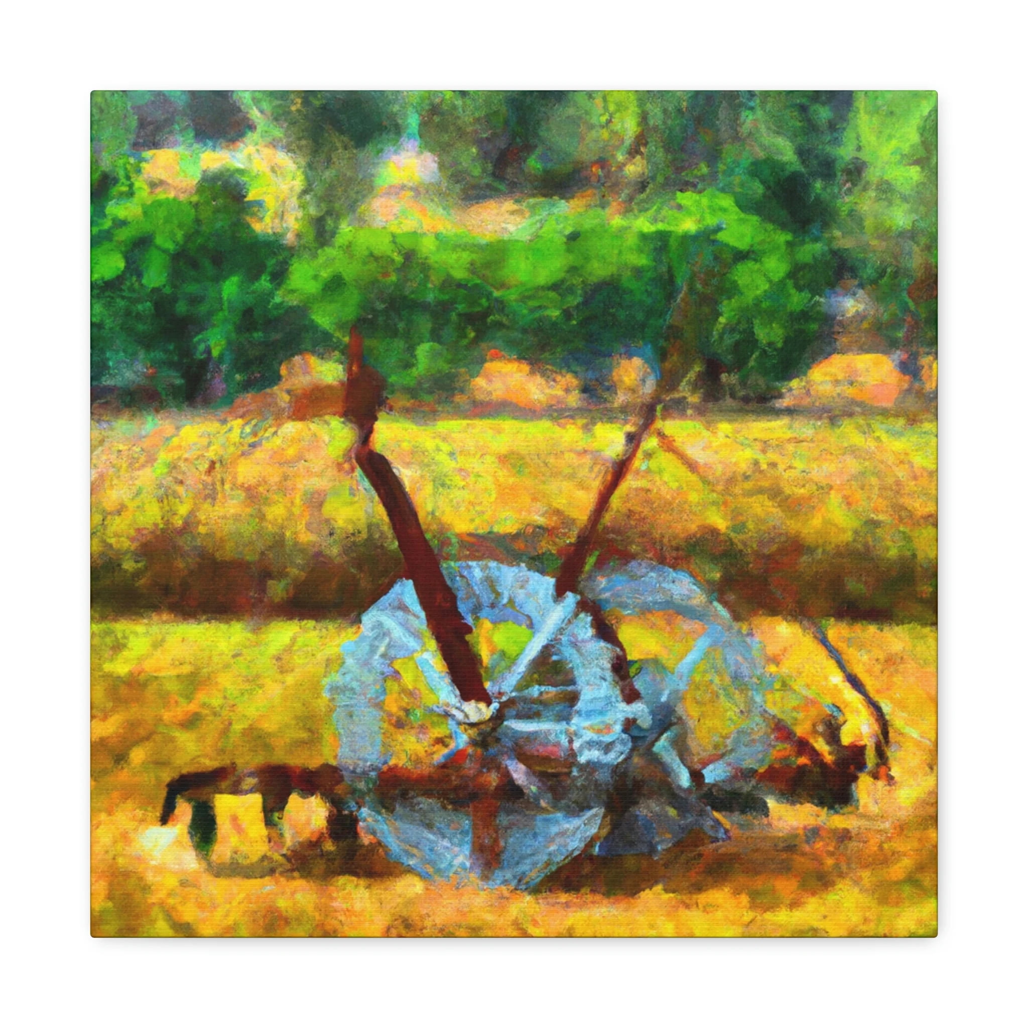 Disc Harrow in Bloom - Canvas - Walmart.com