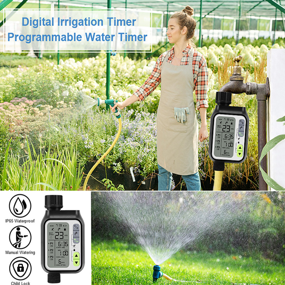 Buy Homitt Water Timer, 3 Separate Watering Programs Sprinkler Timer ...