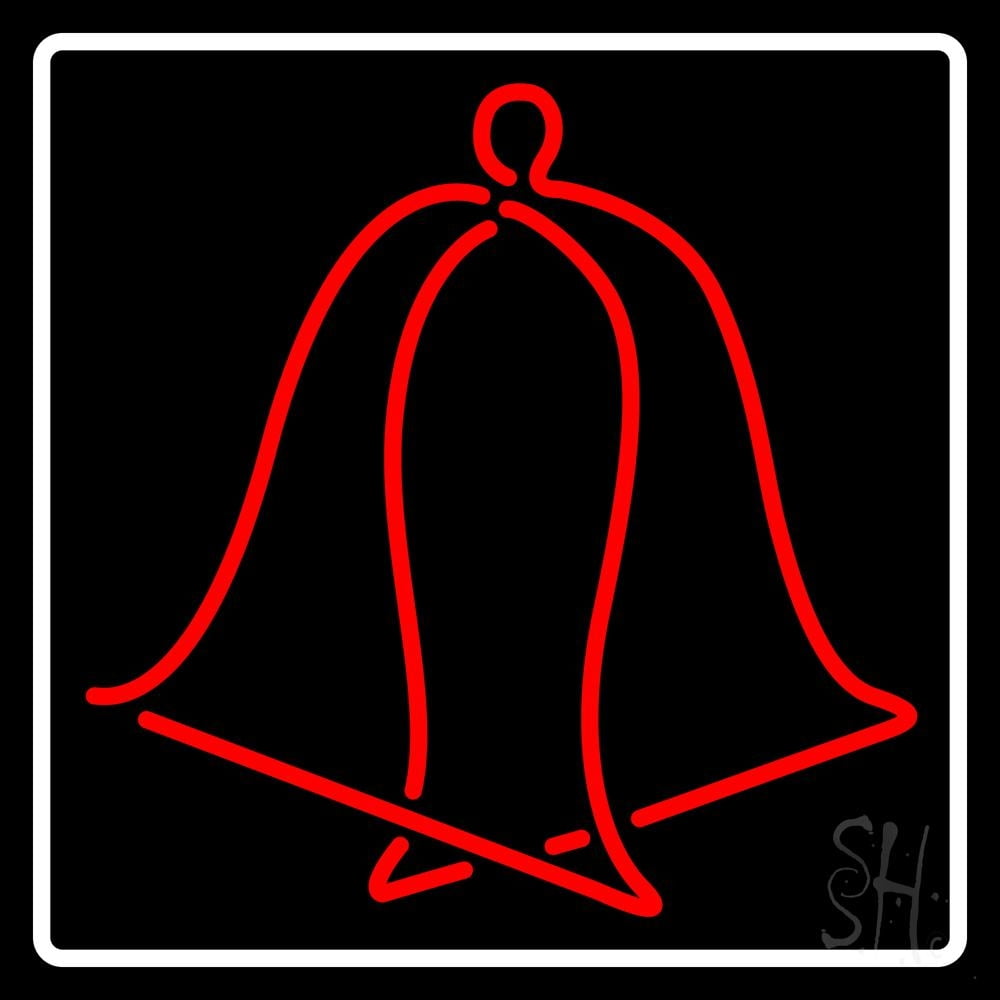 Red Wedding Bell Logo LED Neon Sign 16" Tall x 16" Wide - inches, Black ...