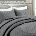 Exclusivo Mezcla 3-Piece King Quilt Set, Gray Box Pattern, Soft ...
