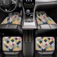4-Piece Car Floor Mats Set, Colorful Patchwork Crystal Velvet ...