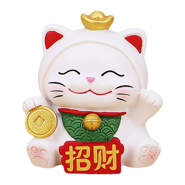 Luzkey Lucky Cat Figurine Animal Sculpture Cute Cat Statue Kitten ...