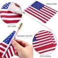 50 Pcs Small American Flags on Stick 5 x 8 Inch Mini Handheld 4th of ...