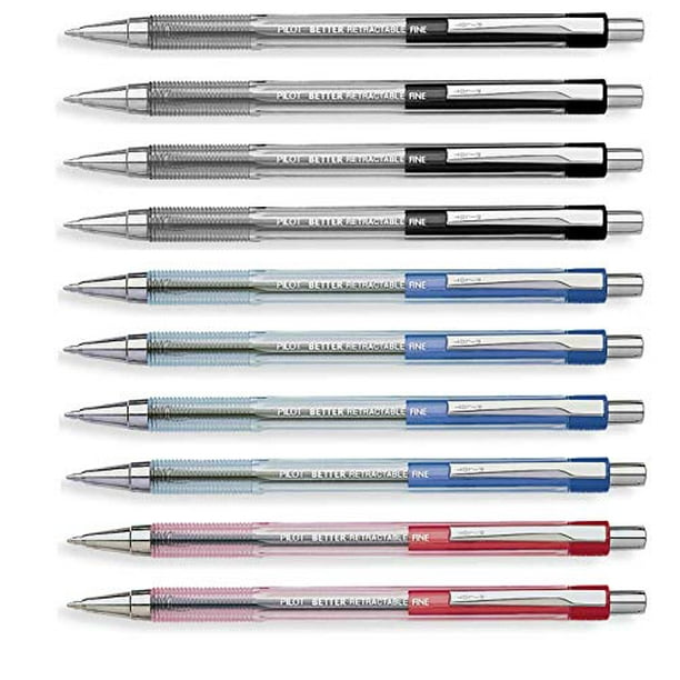 Pilot Better Retractable Ballpoint Pen, Bundle Black, Blue, Red colors ...